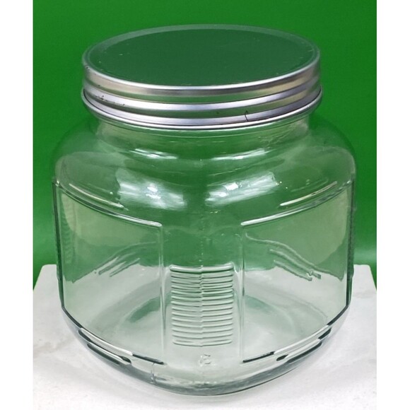Kitchen | Vintage Kitchen Hoosier Art Deco Ribbed Glass Cannister Jar ...